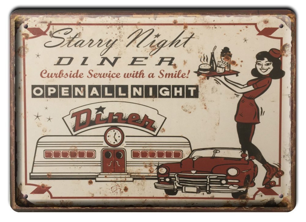 STARRY NIGHT DINER METALOWY SZYLD RETRO #00787 | SzyldBaza.pl